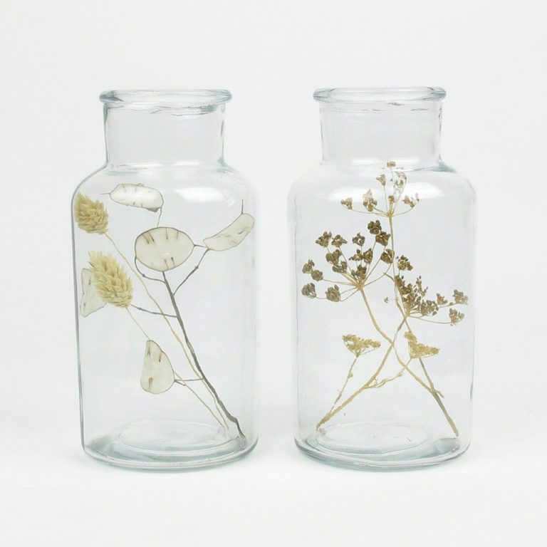 Bell Jar Duo with Dried Flowers