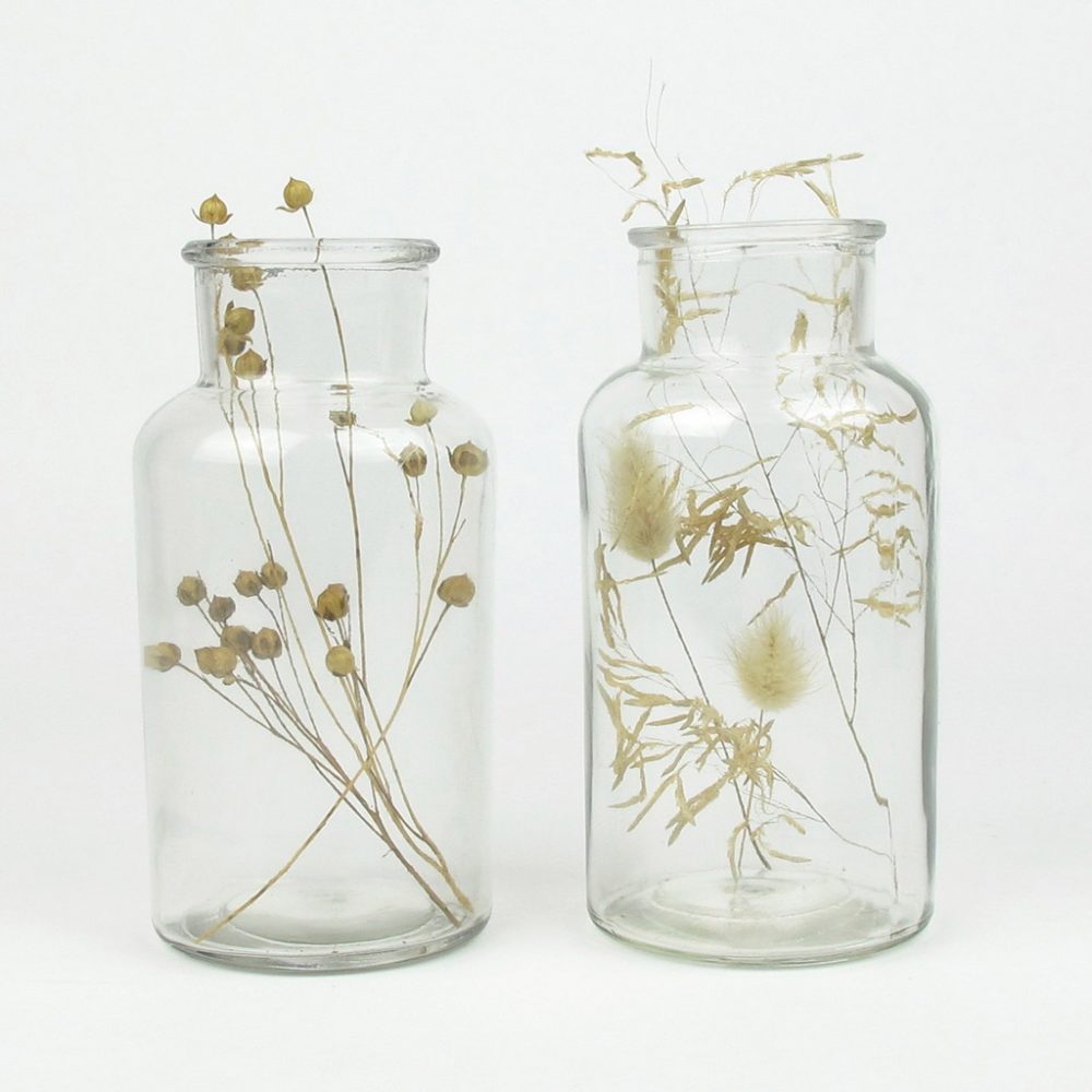 Bell Jar Duo with Dried Flowers